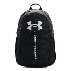 under armour adult hustle sport backpack , black (001)/silver , one size fits all