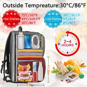 Lunch Bag Backpack, Insulated Cooler Lunch Box Backpack, Extra Large Travel Laptop Backpack TSA Friendly RFID Durable Computer College School Bookbag with USB Port for Women Men Fits 17.3 Inch Laptop