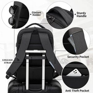 DUSLANG Travel Laptop Backpack Business Work Anti Theft Slim Durable Colleague Backpack with USB Charging Port Fits 17/ 15.6/ 14 / 13 Inch Laptop Bookbag for Boys Girls Man Woman