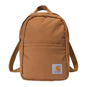 carhartt mini backpack, everyday essentials daypack for men and women, brown