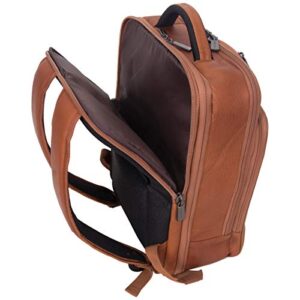 Kenneth Cole REACTION Manhattan Commuter Slim Backpack 16" Laptop Computer & Tablet Travel, Business, Work, School Bookbag, Cognac, Colombian Leather