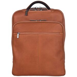 Kenneth Cole REACTION Manhattan Commuter Slim Backpack 16" Laptop Computer & Tablet Travel, Business, Work, School Bookbag, Cognac, Colombian Leather