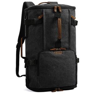 g-favor 40l travel backpack, vintage canvas rucksack convertible duffel bag carry on backpack fit for 17.3 inch laptop bag