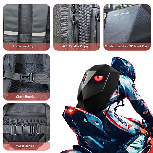 Crelander LED Knight Backpack, Laptop Bag Motorcycle Riding Backpack Hard Shell Travel Bag LED Motorbike Luggage Bags Waterproof Backpack DIY Daypack for Travelling Camping Cycling Storage Bag