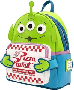 loungefly disney toy story alien pizza planet box faux leather mini backpack