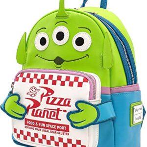 Loungefly Disney Toy Story Alien Pizza Planet Box Faux Leather Mini Backpack