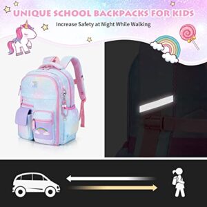 Girls Backpack, School Backpacks 16*11.5*7.5in for Girls, Cute Book Bag with Compartments for Teen Girl Kid Students Elementary Middle School, Kids' School Bag, Blue