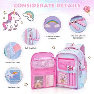 Girls Backpack, School Backpacks 16*11.5*7.5in for Girls, Cute Book Bag with Compartments for Teen Girl Kid Students Elementary Middle School, Kids' School Bag, Blue