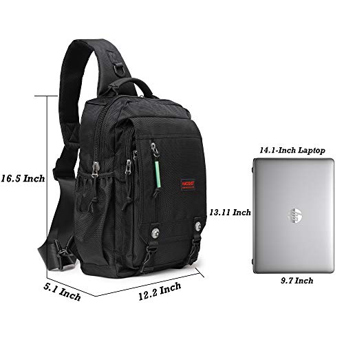 Sling Bags Chest Shoulder Backpacks, 14.1-Inch Laptop Backpack Crossbody Messenger Bag Travel Outdoor Men Women