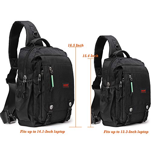 Sling Bags Chest Shoulder Backpacks, 14.1-Inch Laptop Backpack Crossbody Messenger Bag Travel Outdoor Men Women