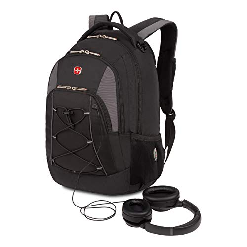 SwissGear 1186 Bungee Backpack, Black/Grey, 17-Inch