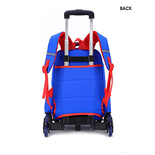 GLOOMALL Cartoon Six Wheels Trolley Case School Bags Boy Oxford Cloth Vacation Backpack