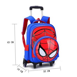 GLOOMALL Cartoon Six Wheels Trolley Case School Bags Boy Oxford Cloth Vacation Backpack