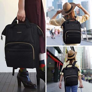 BAGSMART Laptop Backpack for Women, Travel Backpacks 15.6 Inch Notebook Doctor Back pack for School College Work Business Trip (black)