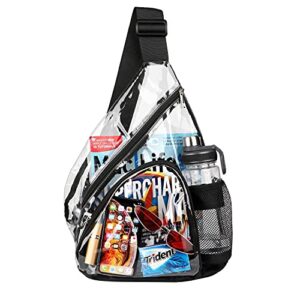 hulisen clear pvc sling bag stadium approved, backpack with adjustable strap