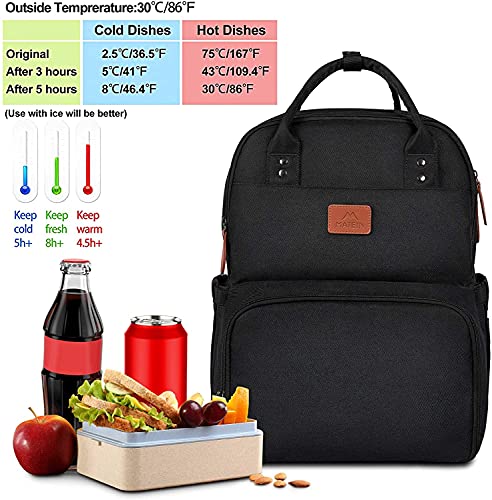 Lunch Backpack for Women, Insulated Cooler Backpacks with USB Port, 15.6 inch College School Laptop Bookbag Reusable Water Resistant Tote Food Bag for Work Beach Camping Picnics Hiking Womens Gift