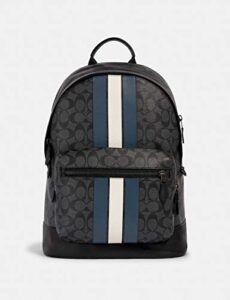 coach west backpack in signature canvas with varsity stripe, 3001