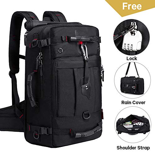 KAKA Travel Backpack, Carry On Backpack Durable Convertible Duffle Bag Fit for 17.3 Inch Laptop for Men and Women(Large 40L)