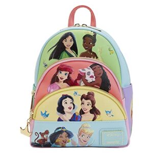 loungefly disney princess triple pocket mini backpack