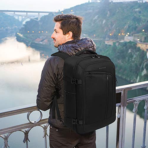 BANGE Travel Overnight Backpack,40-Liter FAA Flight Approved Weekender Bag Carry on Backpack (BLACK (Backpack with 3 Cubes))…