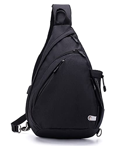 TurnWay Water-Proof Sling Backpack/Crossbody Bag/Shoulder Bag for Travel, Hiking, Cycling, Camping for Women & Men (Black1)