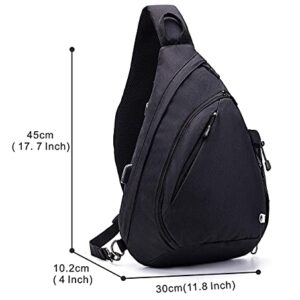 TurnWay Water-Proof Sling Backpack/Crossbody Bag/Shoulder Bag for Travel, Hiking, Cycling, Camping for Women & Men (Black1)