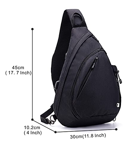 TurnWay Water-Proof Sling Backpack/Crossbody Bag/Shoulder Bag for Travel, Hiking, Cycling, Camping for Women & Men (Black1)