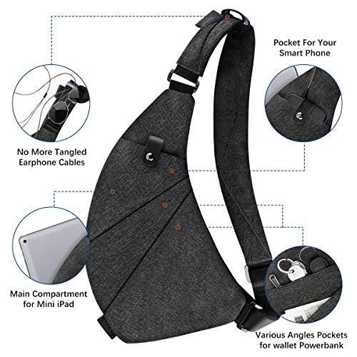 MRang Sling Crossbody Bag Travel Anti Theft Safe Bag for Men Women Boys Waterproof