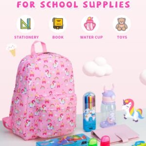 Vorspack Kids Backpack for Girls, Unicorn Backpack with Chest Strap for Preschool Kindergarten Elementary school - Pink