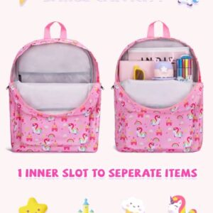 Vorspack Kids Backpack for Girls, Unicorn Backpack with Chest Strap for Preschool Kindergarten Elementary school - Pink