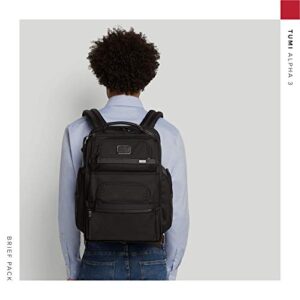 TUMI Alpha 3 Brief Pack - 15-Inch Laptop Backpack with Padded Adjustable Straps - Stores Laptop, Tablet & More - Anthracite