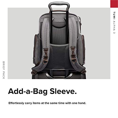 TUMI Alpha 3 Brief Pack - 15-Inch Laptop Backpack with Padded Adjustable Straps - Stores Laptop, Tablet & More - Anthracite