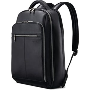 samsonite classic leather backpack, black, one size