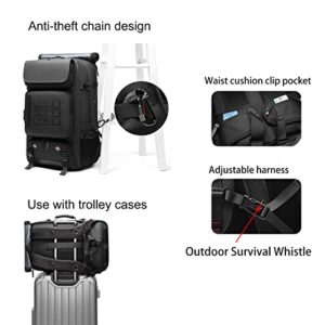 DBNAU Travel Backpack, 17 inch Business Laptop Backpack, Separate Shoe Bag and Hidden USB Charging Port, Waterproof Anti-Theft Durable College School Gift Backpack for Men Women (Black 50L, 22inch)