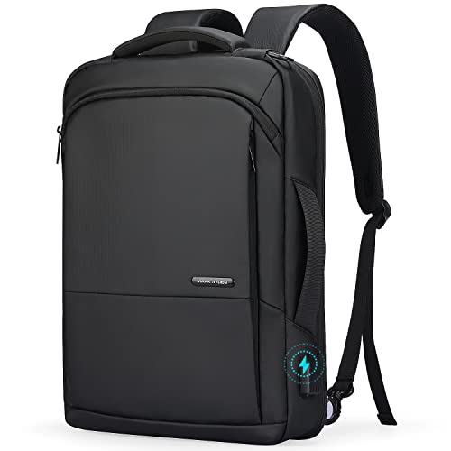 MARK RYDEN Slim Backpack for Men, 15.6 Inch Laptop Backpack, 3 in 1 Waterproof High Tech Backpack with Removable Buckle and USB Charging Port, Business Backpack Ideal for Working, Commuting, Daily