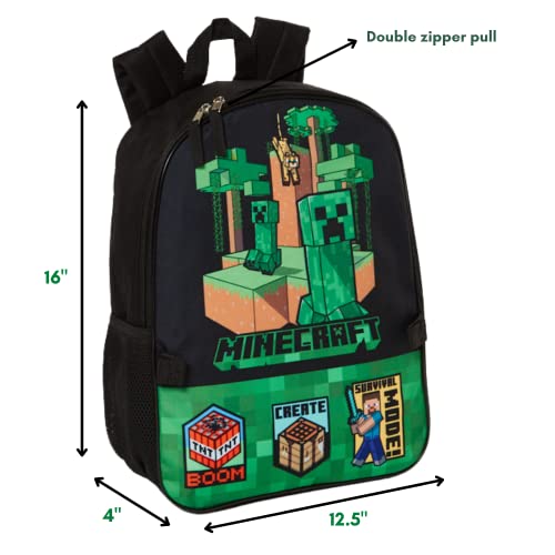 RALME Minecraft Backpack with Lunch Box Set for Boys & Girls, 16 inch, Value Bundle