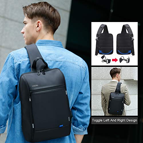 VGOAL Sling Backpack Men'S Chest Bag Shoulder Crossbody Sling Backpack for Men with USB Charging Port