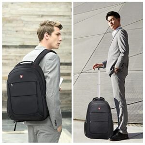 OIWAS Rolling Backpack for Laptop Large Wheeled School Bookbag Roller Daypack Travel Business Bags Suitcase Men Women