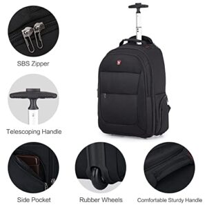 OIWAS Rolling Backpack for Laptop Large Wheeled School Bookbag Roller Daypack Travel Business Bags Suitcase Men Women