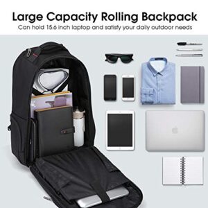 OIWAS Rolling Backpack for Laptop Large Wheeled School Bookbag Roller Daypack Travel Business Bags Suitcase Men Women