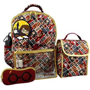 Harry Potter Girls Boys Teen 5 piece Backpack and Snack Bag School Set