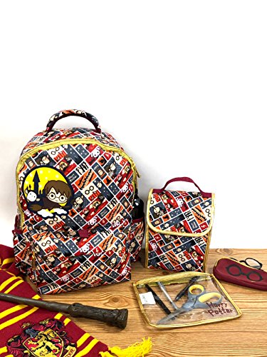 Harry Potter Girls Boys Teen 5 piece Backpack and Snack Bag School Set