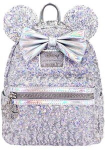 loungefly x lasr exclusive disney holographic sequin minnie mini backpack