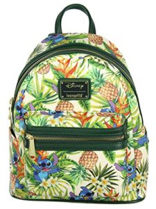 loungefly disney lilo & stitch hawaiian pineapple all over print mini backpack