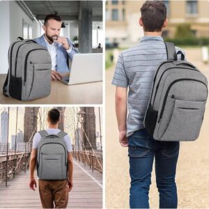 Laptop Backpack, Laptop Backpack 15.6 inch, TSA Durable Business Travel Laptops Backpack with USB Charging Port, Water Resistant College School Computer Bag Gifts for Men & Women Fits Notebook, Grey