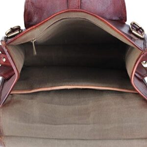 Handmade World Vintage Full Grain 21 Inch Leather Laptop LARGE Backpack Casual Bookbag Daypack Camping Travel Rucksack Knapsack