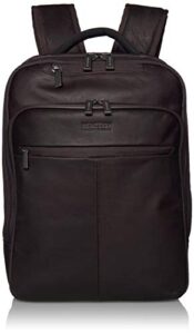 kenneth cole reaction manhattan commuter slim backpack 16″ laptop computer & tablet travel, business, work, school bookbag, brown, colombian leather