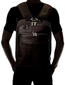 Kenneth Cole Reaction Manhattan Commuter Slim Backpack 16" Laptop Computer & Tablet Travel, Business, Work, School Bookbag, Brown, Colombian Leather