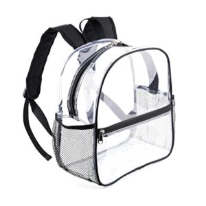 fomaris mini clear backpack 12x12x6 stadium approved clear backpacks small plastic transparent backpack for sports event concert (black)