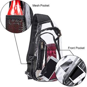 Edraco Clear Sling Bag, Stadium Approved Mini PVC Crossbody Shoulder Backpack, Transparent Casual Chest Daypack for Women & Men, Perfect for Hiking, Stadium or Concerts